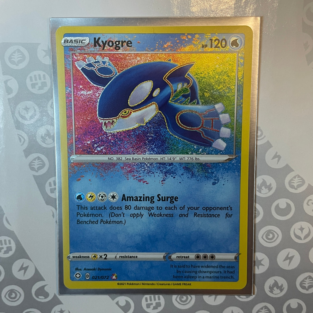 Pokemon TCG Sword & Shield: Shining Fates - Kyogre Amazing Rare 021/072 ...
