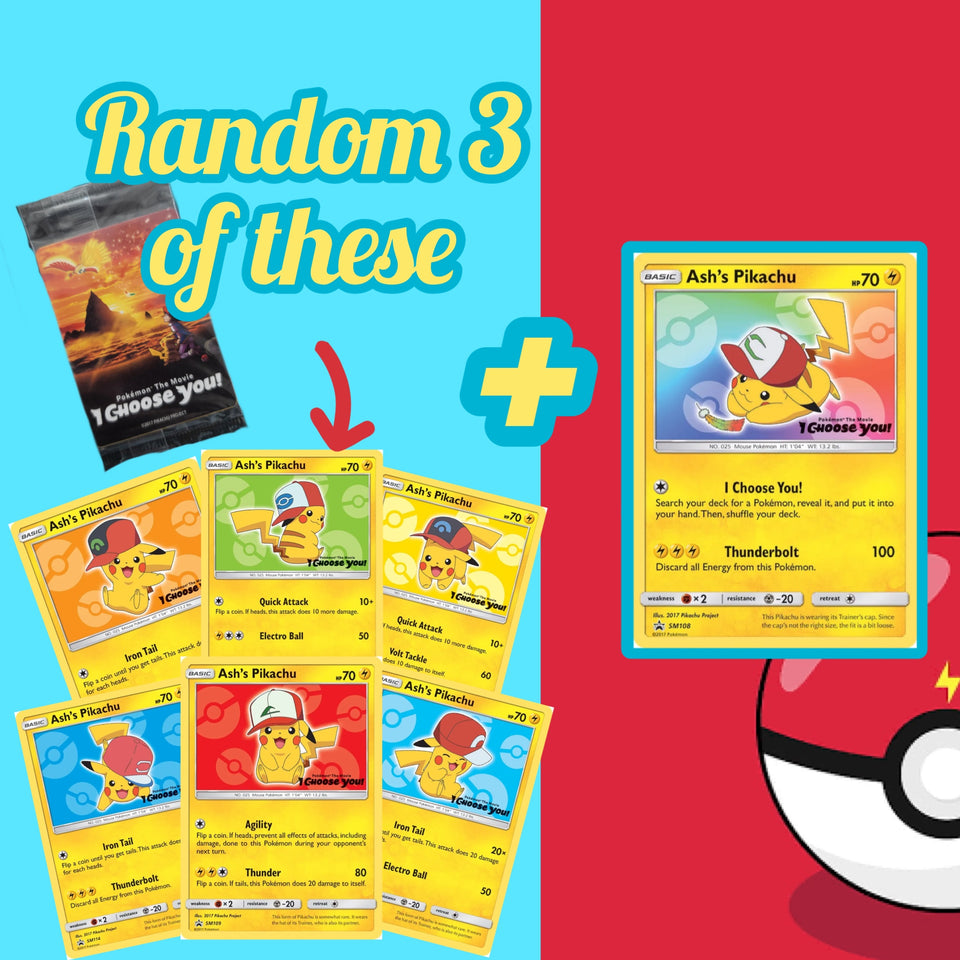 Ash’s Pikachu Sealed Promo pack (4 cards) – PokePlugZa
